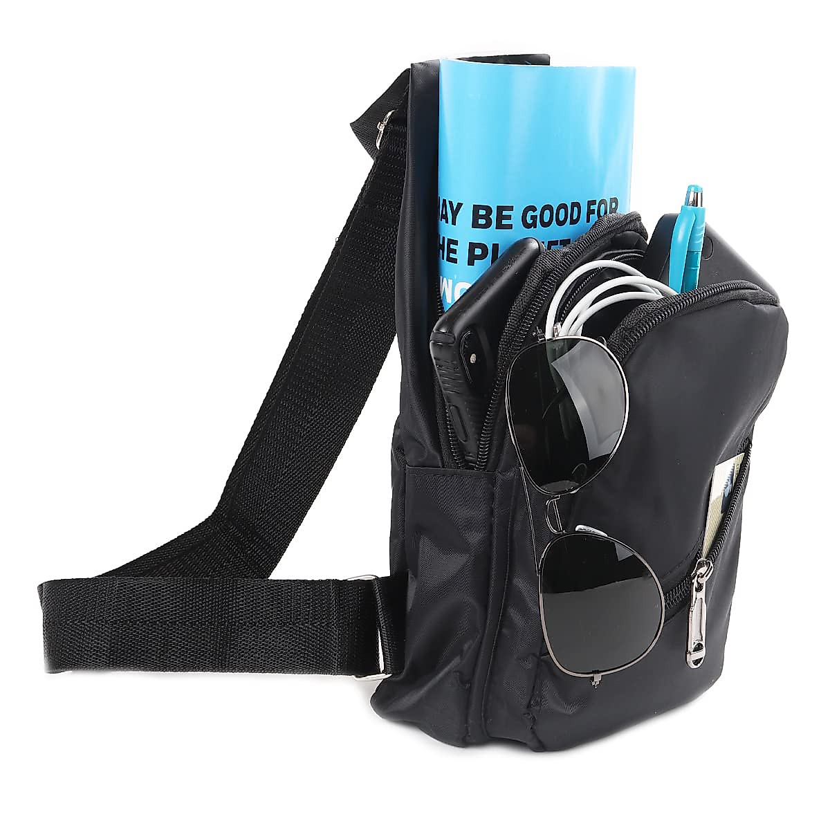 WESTEND Crossbody Nylon Sling Bag Backpack with Adjustable Strap