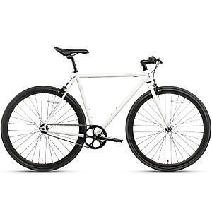 AVASTA Single-Speed Fixed Gear Urban Commuter Bike for Women and Men, Lightweight Unisex Fixie Bike, Flat Handlebar Flip Flop Hub City Road Bicycle, 58 White