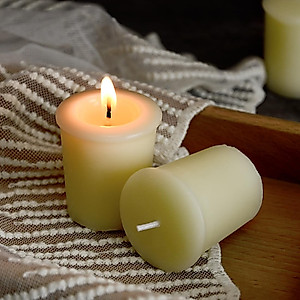 Pure White Beeswax Votive Candles-12 Pack Natural Votives Set for Home Room Decor Party Wedding Spa Gift