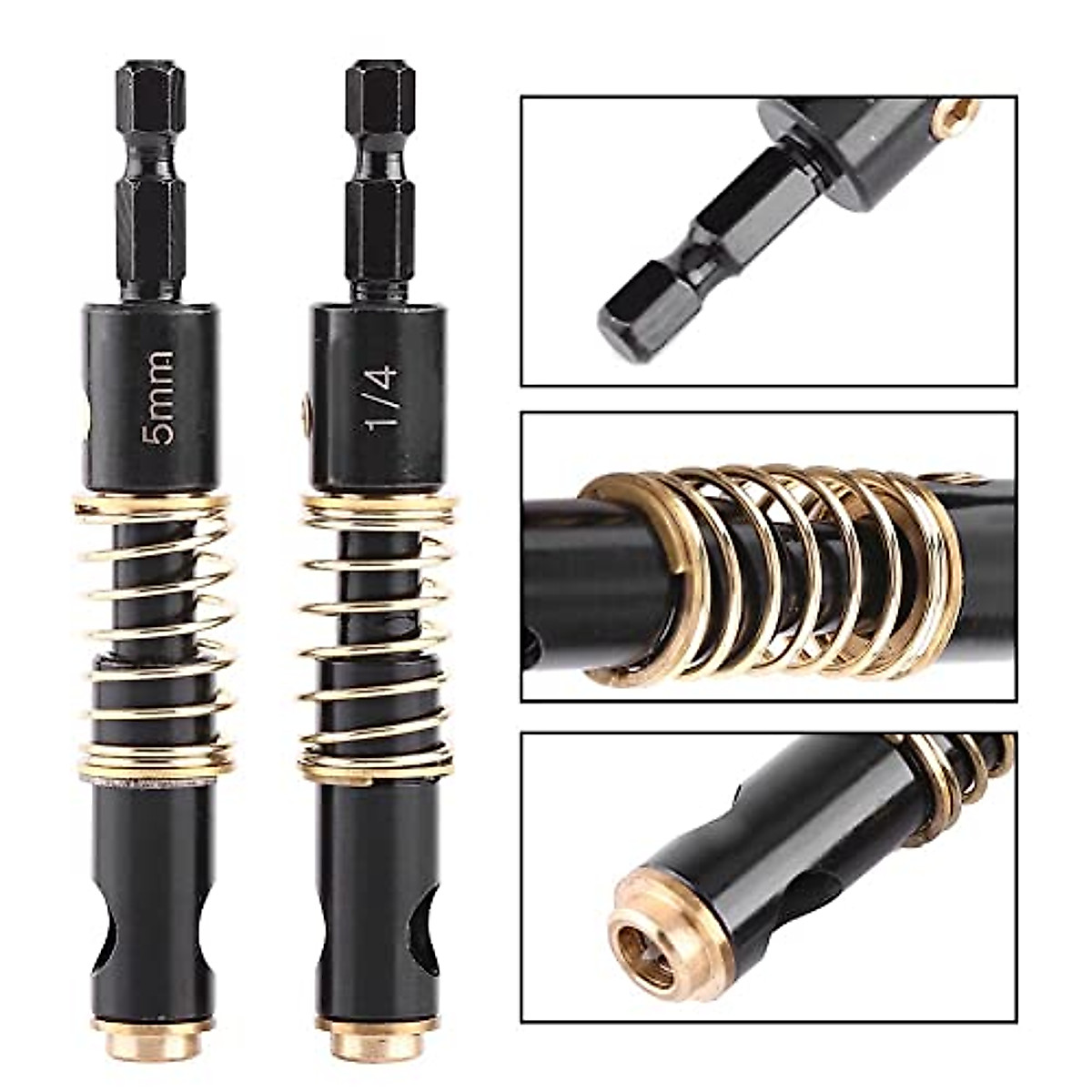 Watris Veiyi Self Centering Hinge Drill, Centering Bits, Hex Shank Center Drill Bit Set, Center Hole Bit, Door Window Cabinet Centering Drill Bits Hinge Opening Tool(5mm&1/4")