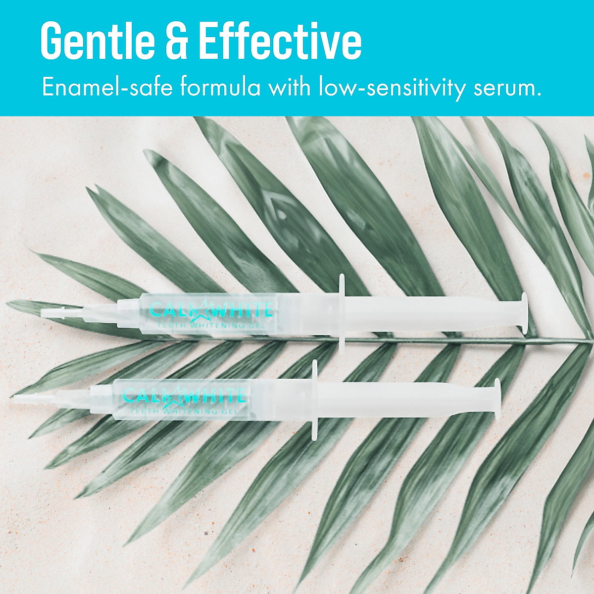 Cali White Teeth Whitening Strip Kit with LED Light and Batteries - Organic Peroxide Teeth Whitening Gel - Set of White Strips - 2x5ml Syringes, Thermoform Whitening Kit Trays and Case