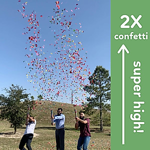 TUR Party Supplies Giant (24 in) Biodegradable Confetti Cannons Party Poppers (2 Pack) | Multicolor | Launches Up to 25ft | Confetti Poppers for New Years Eve, Birthdays, Weddings, Graduations
