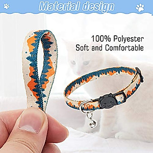 SCENEREAL Natural Scenery Series Breakaway Cat Collar with Bells, 2 Pack Soft Adjustable Kitten Collars for Cats Puppies Daily Wearing (Mountains)