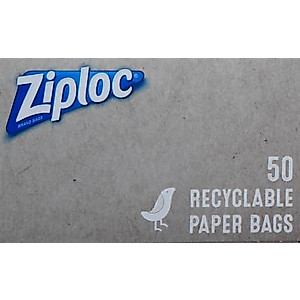 Ziploc Paper Sandwich and Snack Bags, Recyclable & Sealable with Fun Designs, 50 Bags Total