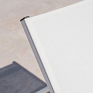 Christopher Knight Home Simon Outdoor Aluminum and Mesh Chaise Lounge, White/White