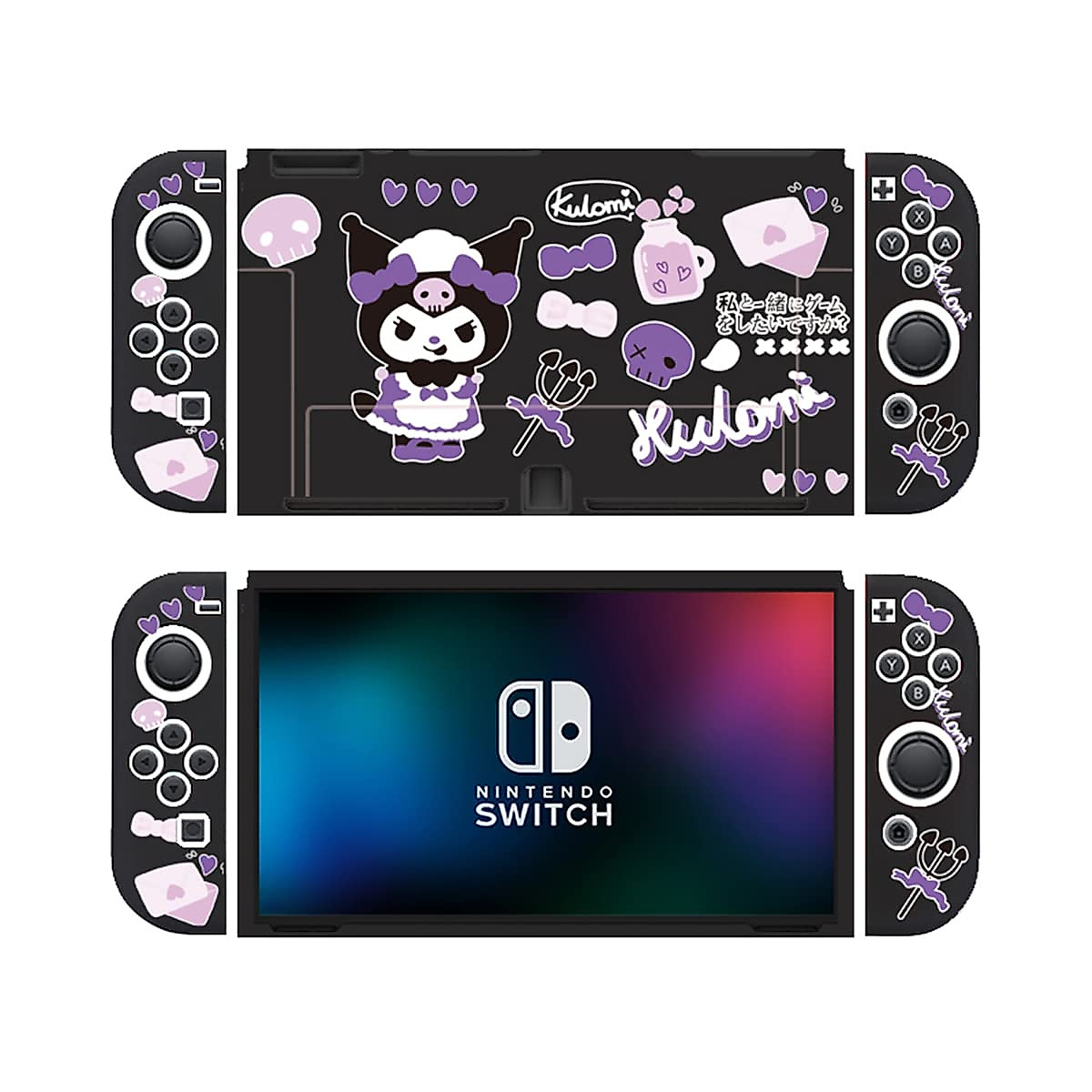 RELMUD Protective Case for Nintendo Switch OLED - Melody Kuromi - Soft Anti-Scratch Shock-Absorption Slim Cover Shell for Nitendo Switch OLED Console