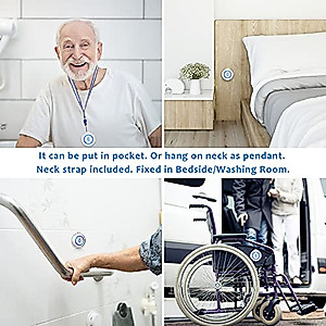 Caregiver Pager, Wireless Panic Buttons Elderly Monitoring Assistance Products for Seniors,Patients,Disabled,intercom for Elderly at Home,Shower Room, Student at Classroom