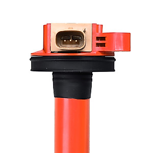 ENA Set of 6 Red Ignition Coil Pack 2011-2020 Compatible with Ford Lincoln Explorer Expedition F150 Flex Lobo MKS MKT Navigator Transit 150 250 350 Taurus V6 3.5L Replacement For C1814 DG549 UF646