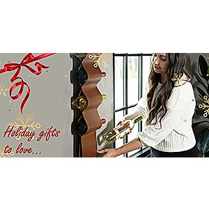 WALBROOK Wall Wine Rack - Leather Wine Rack, Hanging Wine Rack for 6 Bottles, Wine Gifts for Wine Lovers, Wall Mounted Wine Rack and Leather Wine Bottle Holder