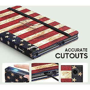 MoKo for Amazon Kindle Fire Max 11 Case (13th Generation, 2023 Release) 11" - Slim Folding Stand Cover Case for Fire 11 Tablet with Auto Wake/Sleep, American Flag