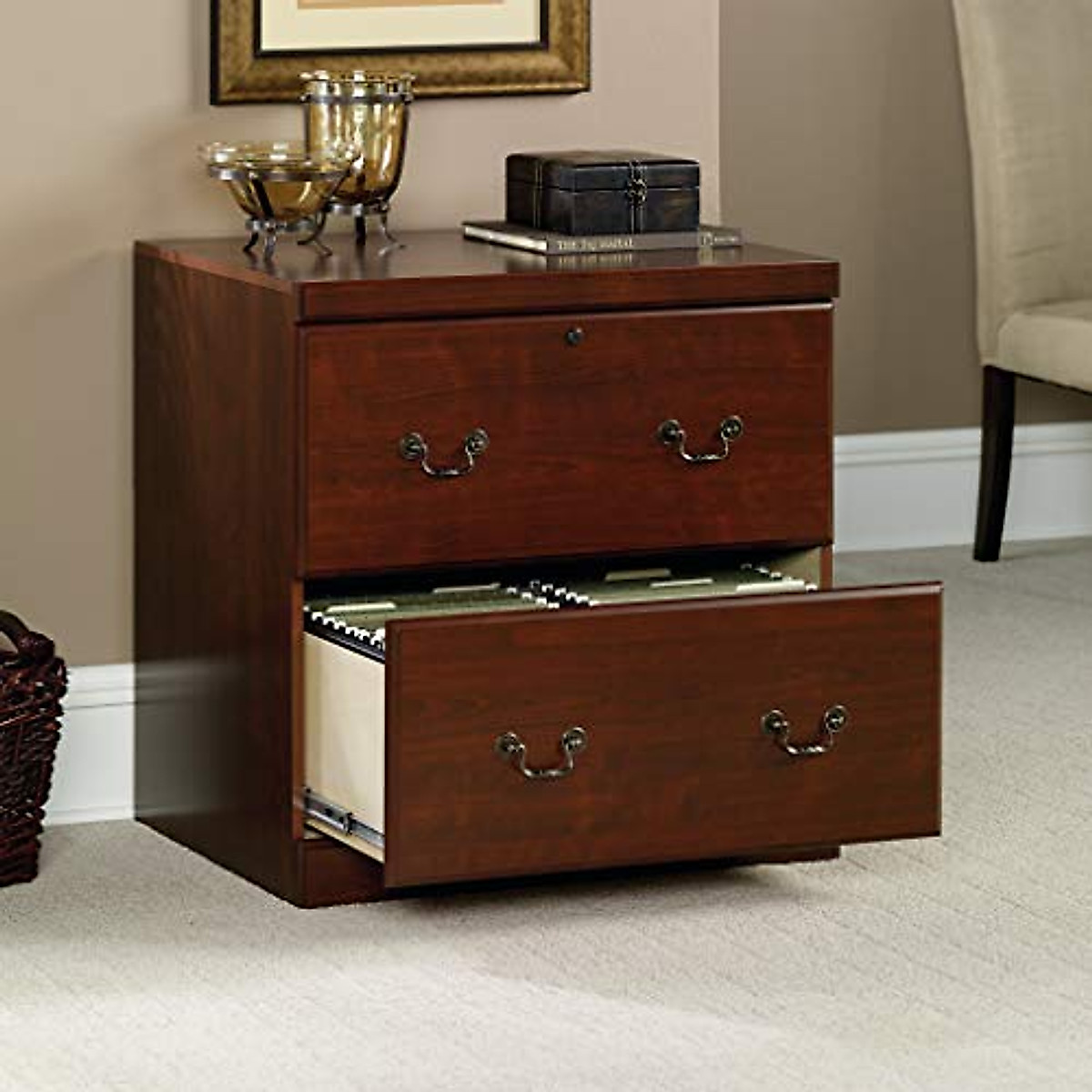 Sauder Heritage Hill Lateral File - Classic Cherry Finish & 2-Shelf Bookcase, Select Cherry Finish