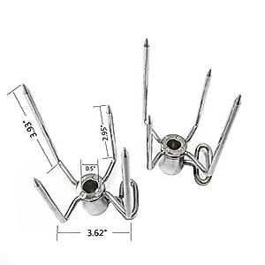 BBQSTAR Universal BBQ Grill Rotisserie Spit Meat Forks Replacement 4-Prong-Fits 5/16" Square 3/8" Hexagon 7/16" Round Spit Rods with Bushing and Counter-weight