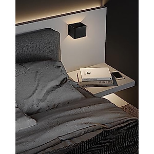 pasentel Indoor LED Motion Sensor Wall Lamp with Button Switch, Cordless Rechargeable USB Wall Sconce Lights Battery Powered Bedside Lamps for Bedroom Children's Room(Black, 3000K), BD026-LED-BK1