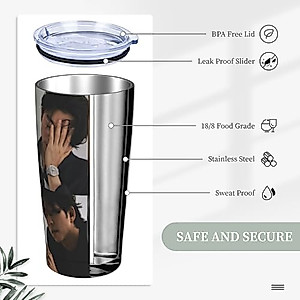 OAEWRE Gong Actors Yoo Stainless Steel Mug Insulated Tumbler Coffee Mugs with Lids and Straw Double Wall Vacuum Cup 20oz