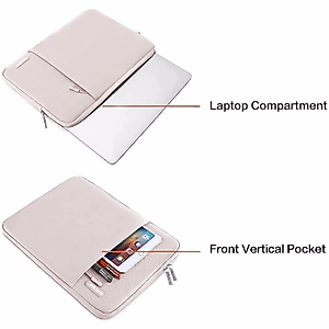 MOSISO Laptop Case 16 inch, 15-15.6 inch Laptop Sleeve Compatible with MacBook Pro 16 M4 M3 M2 M1, HP Acer Dell Lenovo ASUS Notebook, Polyester Vertical Computer Sleeve Bag with Pocket, Stone Gray