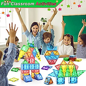 IGIVI Magnetic Tiles Kids Sensory Toys for 3 4 5 6 7 8+ Year Old Boys & Girls, Magnetic Blocks Building Toys for Toddlers, STEM Montessori Learning Educational Toys, Birthday Gifts for 3+ Year Old