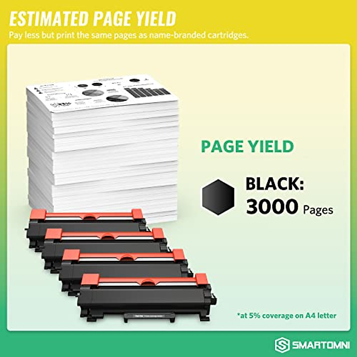 S SMARTOMNI Compatible TN760 TN730 Toner Cartridge Replacement for Brother TN-730 TN-760 (4-Packs High Yield) Compatible use with Brother HL-L2325DW L2350DW L2390DW L2395DW DCP-L2550DW MFC-L2710DW