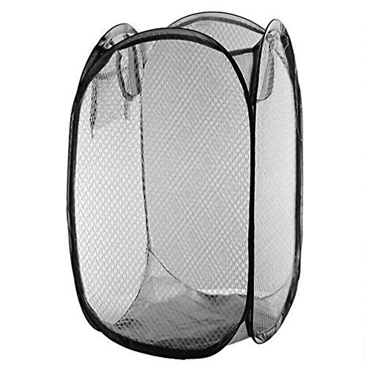 DOITOOL Dirty Clothes Basket Laundry Mesh Basket Wash Net Basket with Durable Handles Toy Clothes Tidy Storage Hamper for Home Bedroom Bathroom Black Laundry Basket