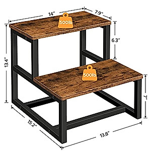 HOOBRO Step Stool for Kids, Two Step Toddler's Stool, Kids Potty Training Stool with Handles, for Sink, Bathroom, Bedroom