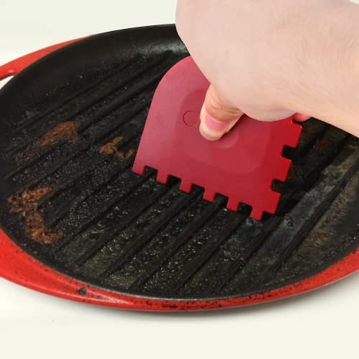 3 Set Plastic Grill Pan Scraper Griddle Scraper Tool Grill Scraper for Griddle Cleaner Grill Cleaning Cast Iron Pan Scraper Cast Iron Accessories Scraper Cast Iron Cleaning Tool Kit Kitchen Scraper