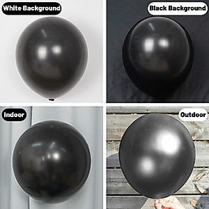 Pearl Black Balloons 12 Inch, 60 PCS Pearl Black Balloons, Black Latex Balloons, Biodegradable Balloons as Birthday Party Decorations, Helium Thicker Party Balloon for Graduation Retirement Supplies