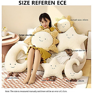 Sun Plush Pillow |Home Decor Soft Cushion |15inch Creative Sun and Star Moon Shape Plush Toys|for Children's Room Decoration or Birthday Gifts for Children and Girls (Sun)