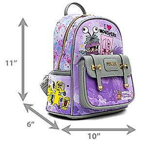 Wondapop Monsters Inc. 11" Vegan Leather Fashion Mini Backpack