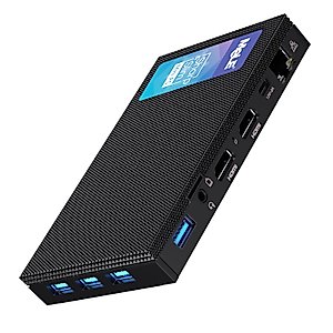 MeLE Quieter3Q Fanless Mini PC Windows 11 Pro 8GB DDR4 256GB ROM Tiny Desktop PC Celeron N5105(up to 2.9GHz) Micro Computer Dual HDMI 4K@60, VESA Mount, Gigabit Ethernet 2.4G&5G WiFi Office PC