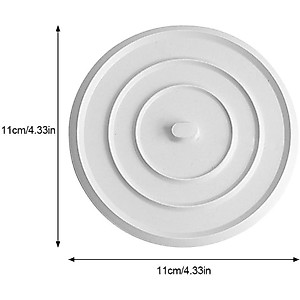 White Silicone Bathtub Stopper, 11cm Silicone Drain Plug Hair Stopper, Flat Suction Cover for Shower,Bathrooms,Bathtubs,Sinks Bathroom Accessories Bathroom Sink and Bathtub Accessories