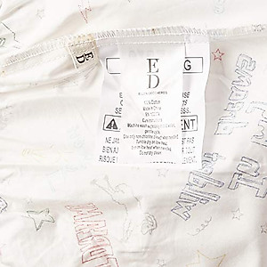 ED Ellen DeGeneres Doodle Dog - 100% Cotton Fitted Crib Sheet, All-Over Doodle Print, Ivory, Royal, Red, Yellow