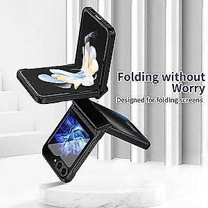 Phone case Compatible with Samsung Galaxy Z Flip 5 Case with Hinge Protection,Slim Thin Shockproof Hard Full-Body Protective Phone Case Cover for Flip5 5G Phone Phone Cover (Color : Black)