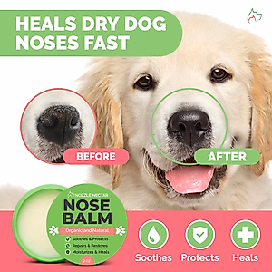 Dog Nose Balm - 100% Organic & Natural Nose Moisturizer and Healing Cream Butter - Dog Dry Nose Treatment and Moisturizer - Heals, Repairs & Protects Chapped, Damaged & Rough Noses