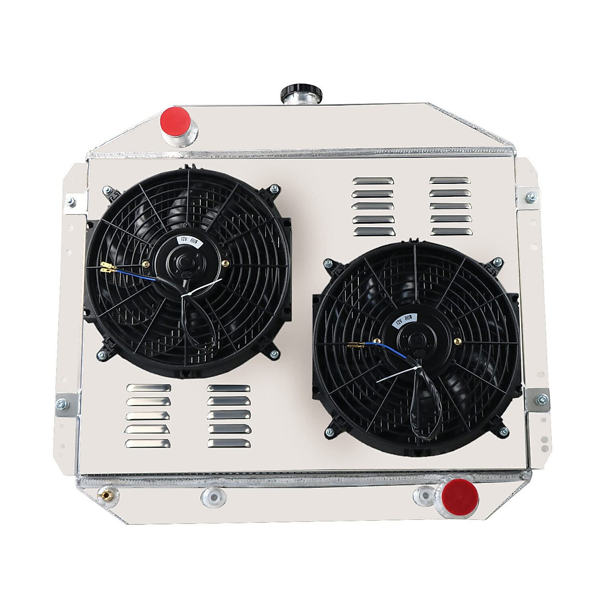 Cubauto 4 Row Aluminum Radiator For 1966-1979 Ford F100 F150 F250 F350 L6 V8 Truck 1967 1969 1972 1975 1977,Radiator +Shroud Fan +Relay Kit