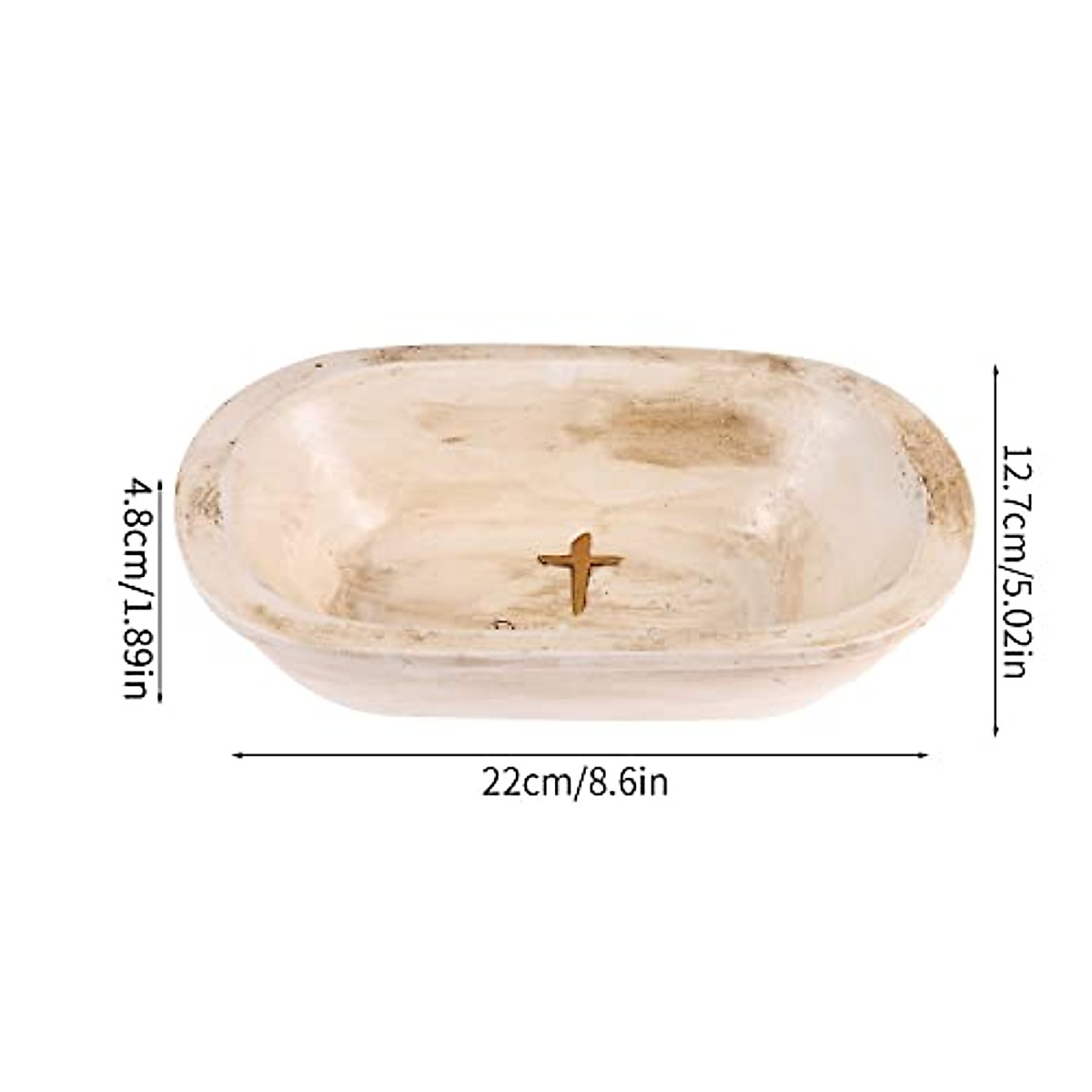 WHLHMK Resin Prayer Small Dough Bowl, Christian Cross Prayer Bowl, Religious Dough Bowl Religious Gifts for Women, Farmhouse Decor Rustic Home Decor (White 8.6 x 5 x 2')