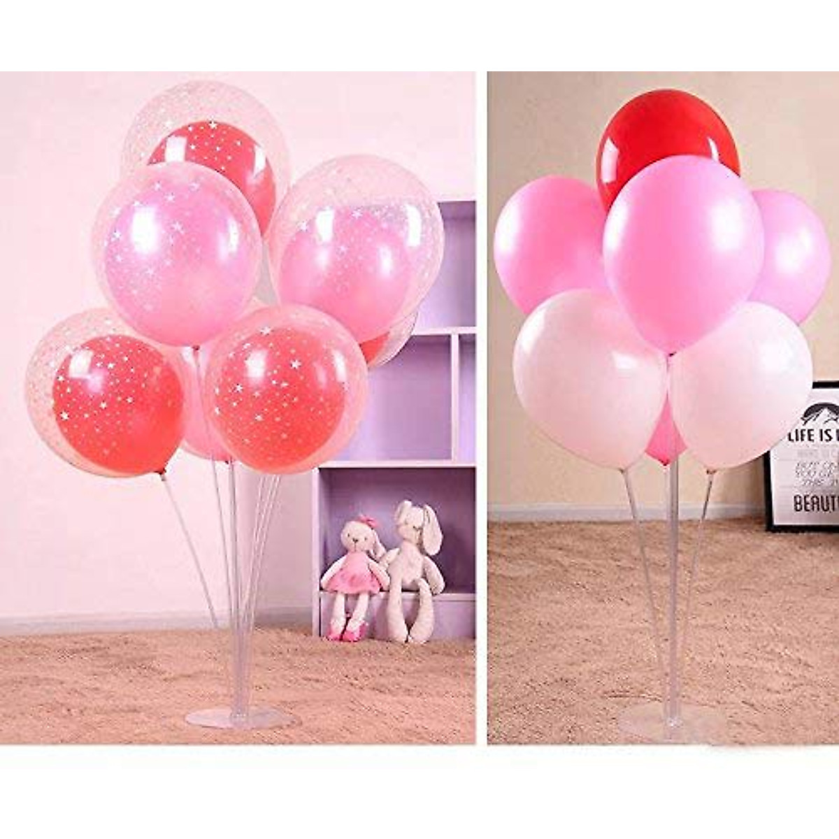 LANGXUN 2 Set 28" Height Table Balloon Stand Kit for Birthday Party Decorations and Wedding Decorations, Happy Birthday Balloons Decorations for Party and Christmas Balloon Decorations