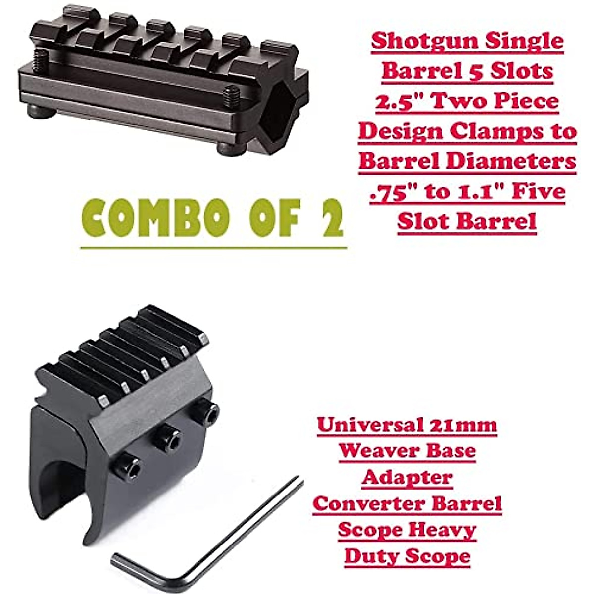 360 Tactical Universal Tactical Hunting Single 3 Slot 1.6 inch Barrel Sight