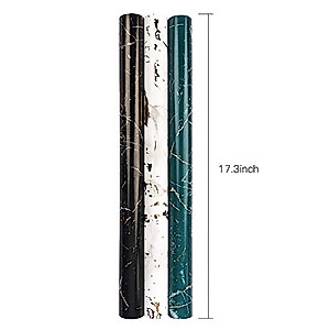 MAYPLUSS Wrapping Paper Roll - Mini Roll - 17.3 inch X 120 inch Per roll - 3 Different Marble with Gold Foil Design (43.2 sq.ft.ttl)