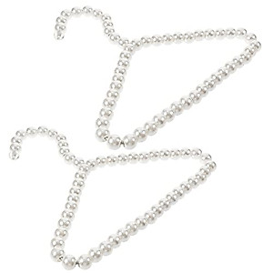OUNONA Pearl Beads Elegant Clothes Hangers 2pcs Pet Clothes Hanger Faux Pearl Clothes Hangers for Kids Children Pet Dog