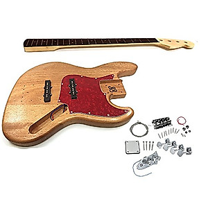 Solo Jazz Bass Style DIY Guitar Kit, Mahogany Body, Maple Neck, JBK-1