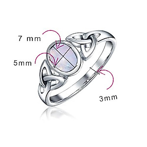 Bling Jewelry Celtic Trinity Love Knot Triquetra Rainbow Moonstone Infinity Ring Band For Women Teen 1MM Band .925 Sterling Silver June Birthstone