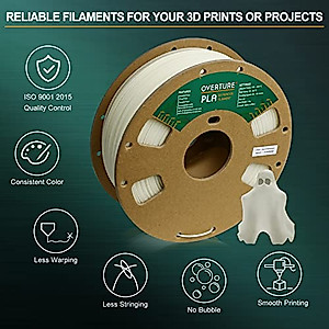OVERTURE Glow PLA Filament 1.75mm 3D Printer Filament, 1kg Spool (2.2lbs), Dimensional Accuracy +/- 0.02 mm, Fit Most FDM Printer (Green (Glow in Dark))