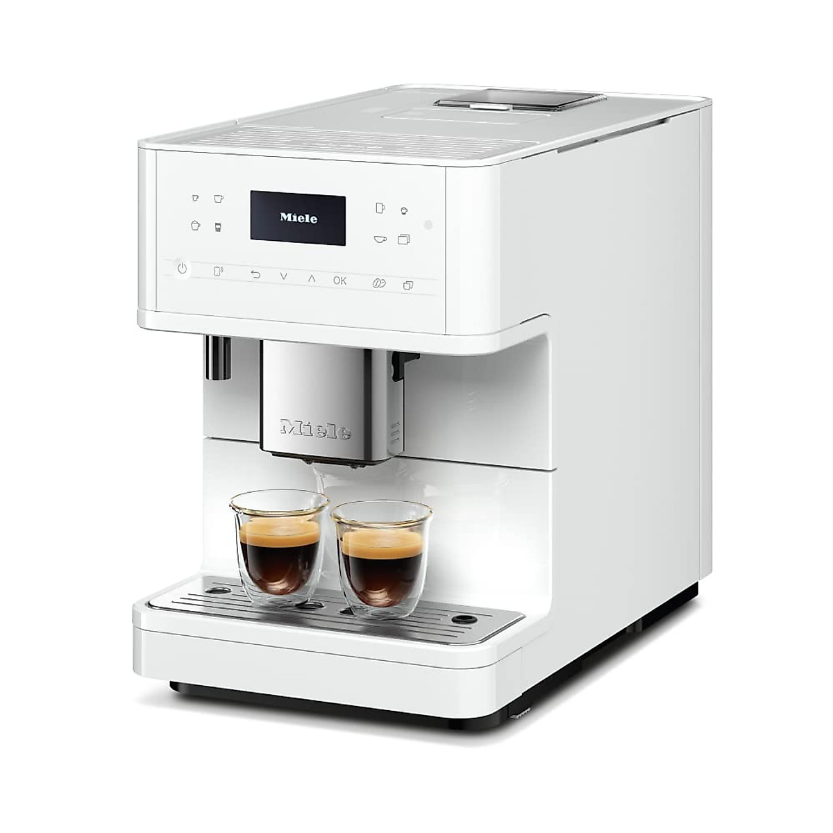 Miele CM 6160 MilkPerfection Automatic Coffee Machine - OneTouch for Two, AromaticSystem, 4 individual profiles, DoubleShot, WiFi-compatible, LED lighting, easy cleaning, in Lotus White