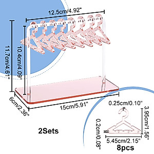 PH PandaHall 2 Sets Acrylic Earring Holder, Coat Hanger Jewelry Display Dangle Earring Hanging Organizer Acrylic Ear Studs Display Rack for Retail Show Personal Exhibition, 2.3x4.6x5.9inch