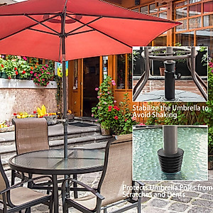 2 Pieces Umbrella Cone Wedge Patio Table Umbrella Hole Ring and Cap Set Fits up to 1.5 Inch in Diameter or Smaller Outdoor Patio Table Hole Pool Umbrella Adapter(Black Black)