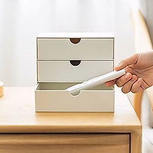 Lunmore 3-Drawer Vanity Organizer, Compact Storage Organization Drawers Set for Cosmetics, Dental Supplies, Bathroom, Dorm, Desk, Countertop, Office Mini Size