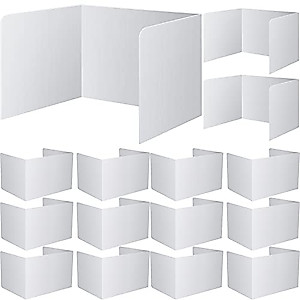 20Pcs 14 x 17.5 x 14 Inch Plastic Privacy Boards for Student Desks Boards Durable and Waterproof Folders Shields Test Desk Dividers Classroom Privacy Boards for School Study Teacher Supplies(White)