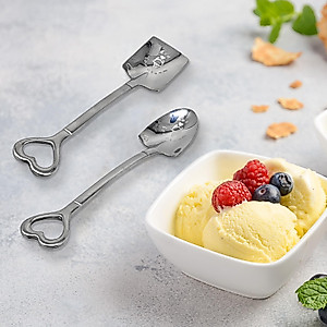 Valentines Gifts for Her His,Ice Cream Spoon Scoop for dessert Lover Funny Engraved Stainless Steel Spoon Shovel Anniversary Wedding Birthday Gifts for Couples boyfriends girlfriends Woman Men Dad Mom