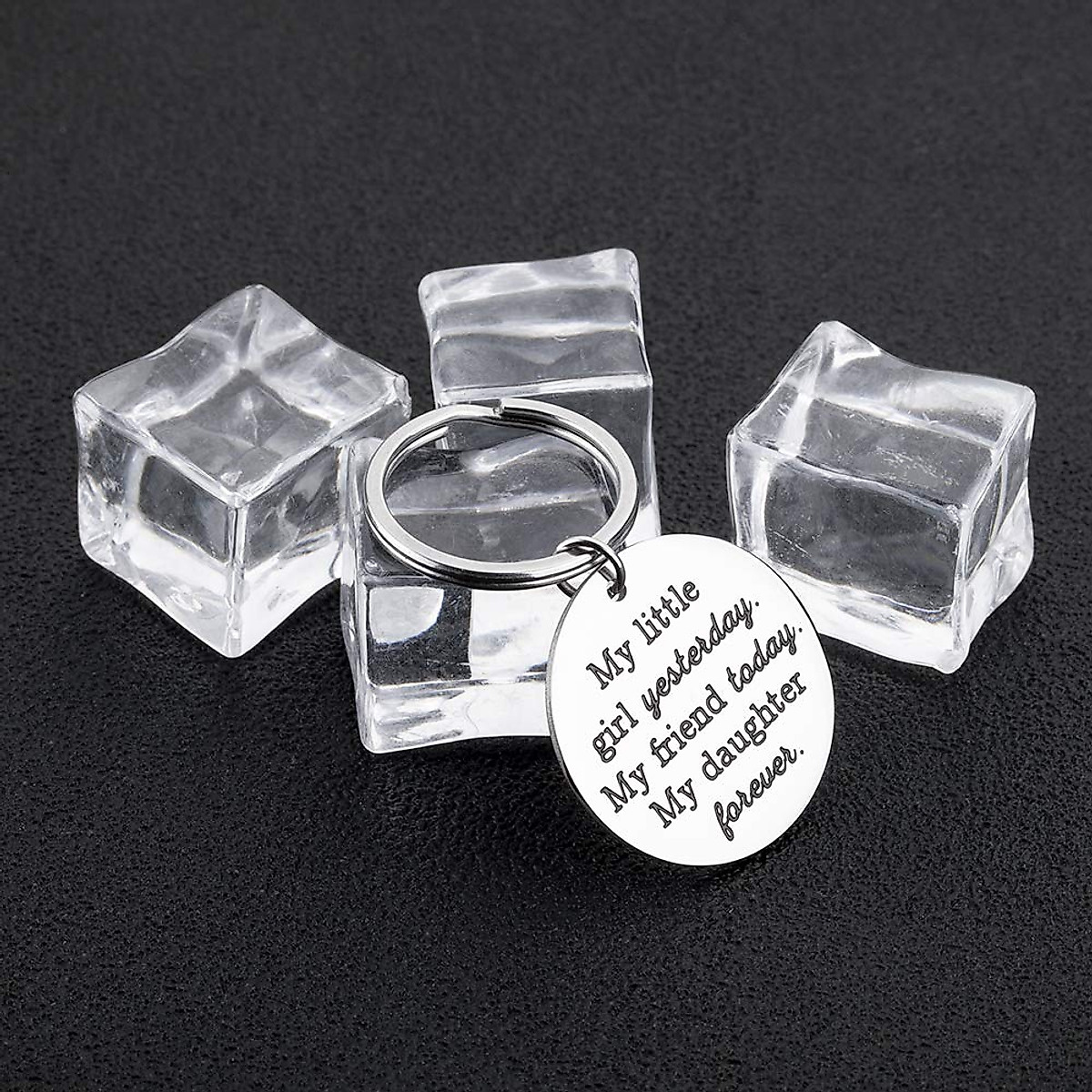 Daughter Keychain Gift from Father Mother for Bride Adult Daughter Little Girl Birthday Wedding Valentine Day Graduation Christmas Dad Mom Gifts for Women Teen Teenage Key Ring Jewelry