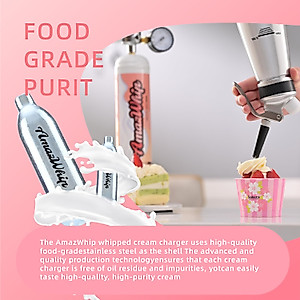 AmazWhip 8.5g Cream Chargers, Whipped Cream Cartridge PACK OF 50 For Whip Cream Charger Dispensers (50 pack)