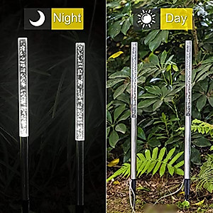 Garosa Solar Outdoor Lights 1 to 5 Solar Powered Reed LED Bubble Solar Tube Stake Lights Lamp Lawn Lights Acrylic Crystal Rod IP65 Waterproof for Garden Yard Patio Walkway Decorative White Light